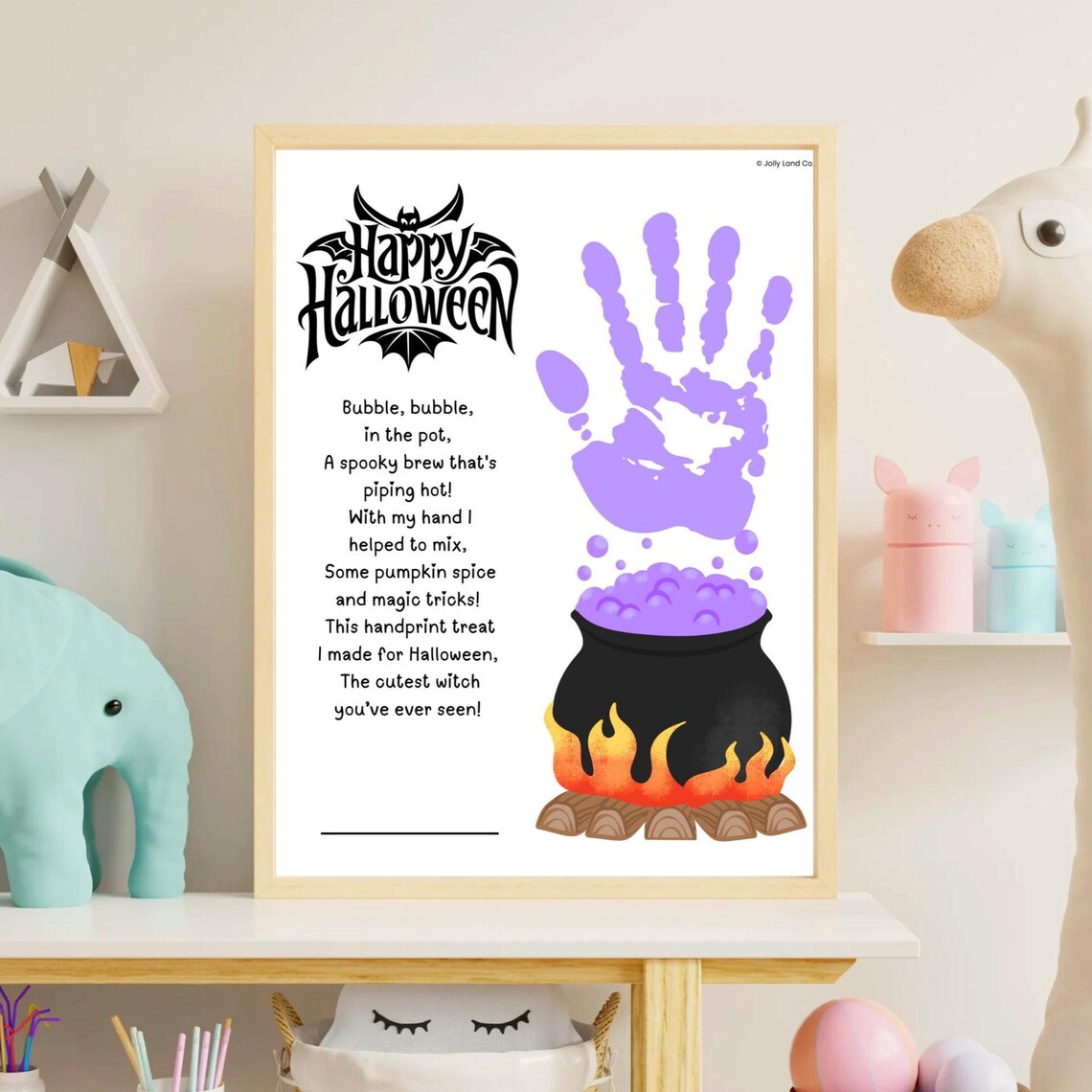 Cauldron Handprint Halloween Craft: Keepsake Poem Art (digital Download ...