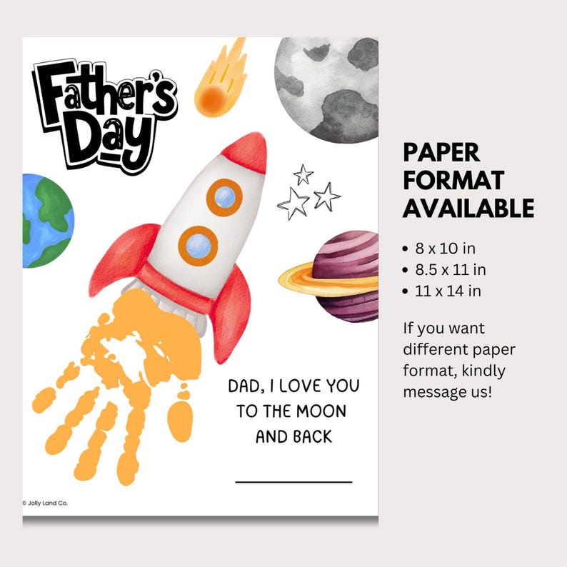Father's Day Handprint Art Bundle: DIY Keepsake Gift (digital Download ...