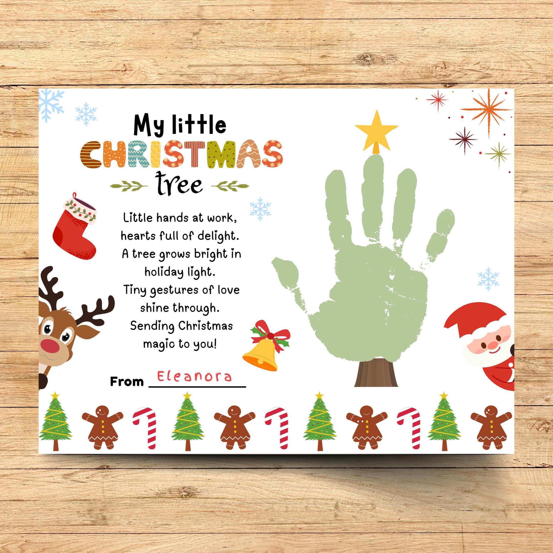 Christmas Handprint Art, Kids Toddlers Handprint Craft, Handprint Poem ...