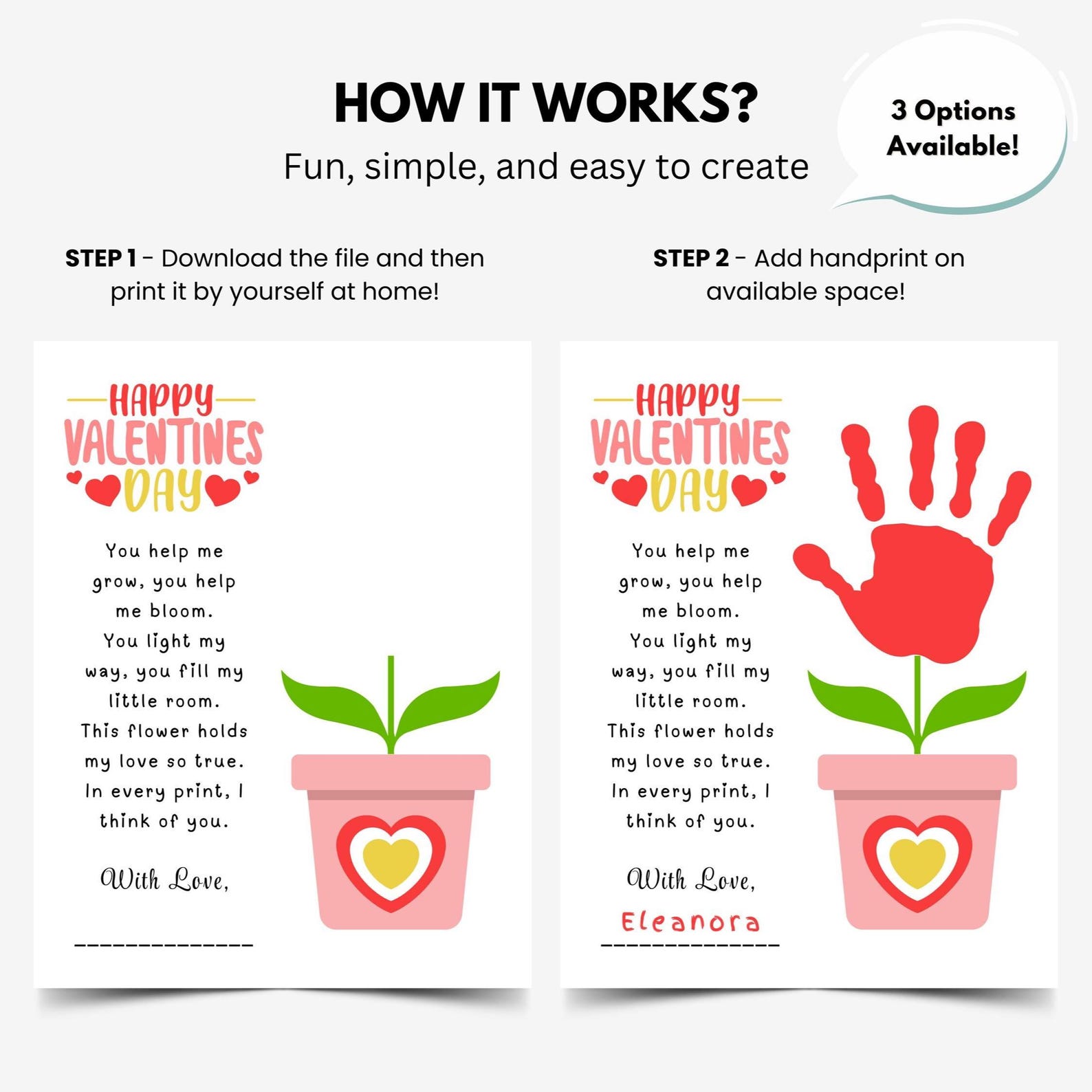 Valentines Day Handprint Craft, 2026 Valentines Handprint Template ...