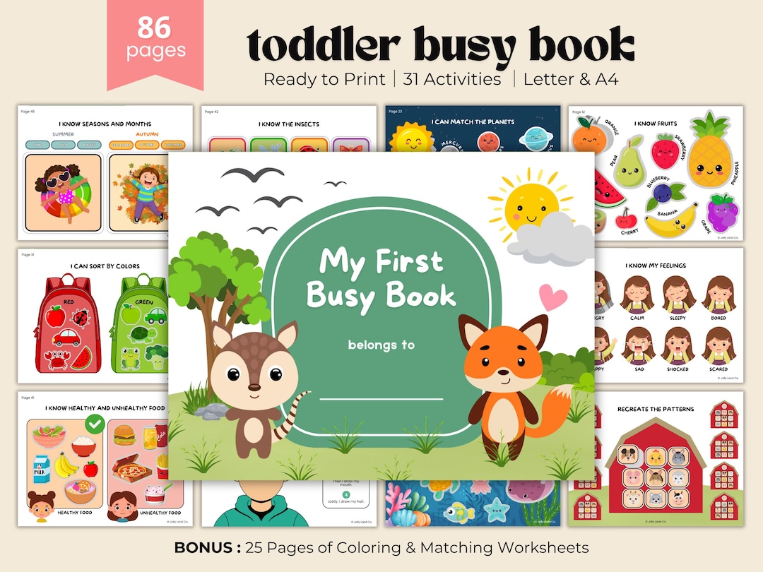 Toddler Quiet Book, Toddler Busy Binder, Toddler First Busy Book ...