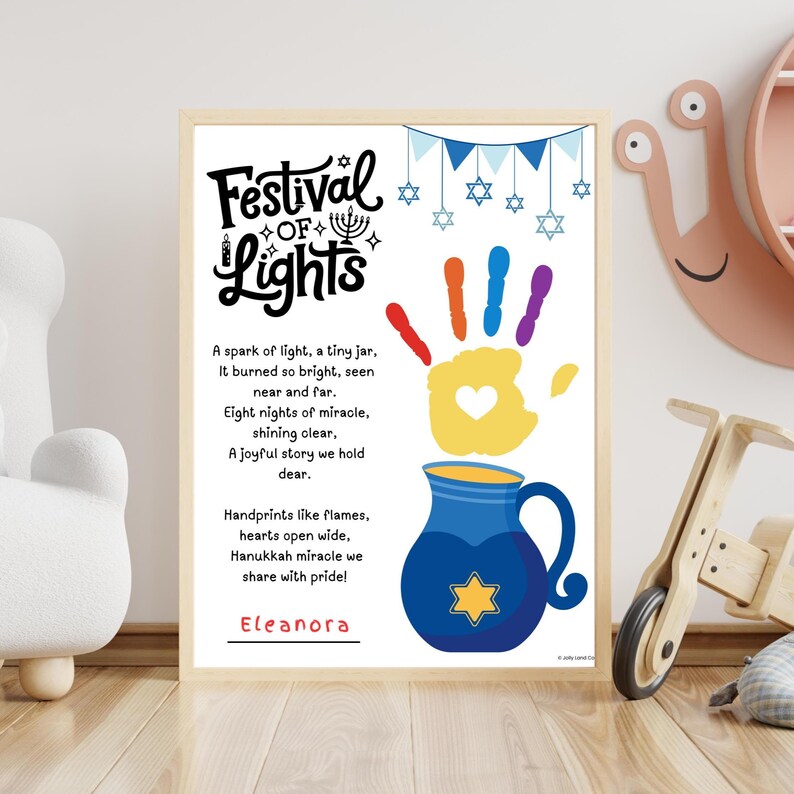 Hanukkah Handprint Craft for Kids, Printable Menorah Art, Toddler ...