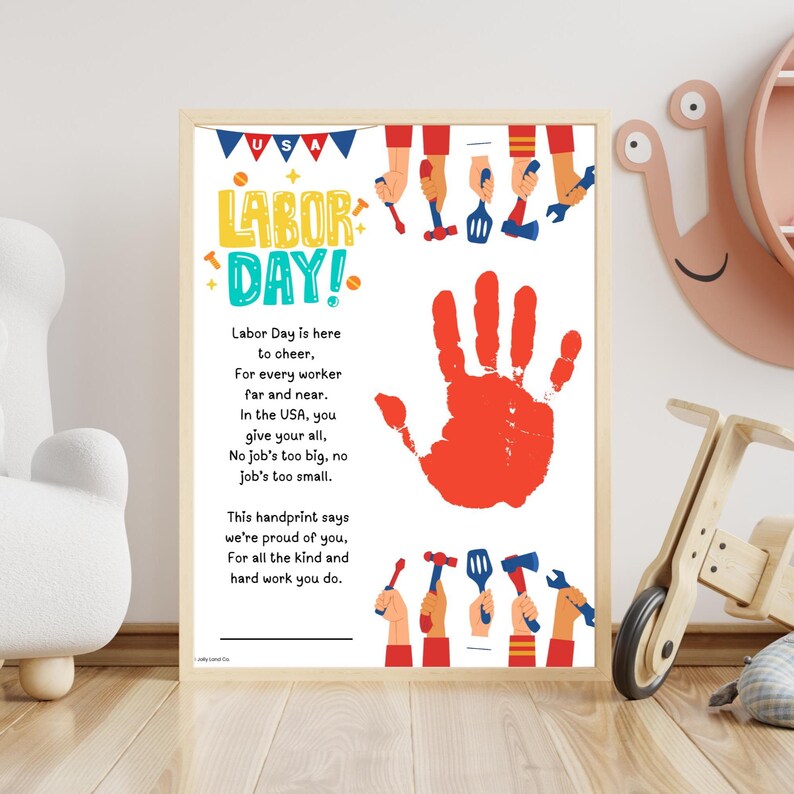 Labor Day Handprint Art: Community Helpers Keepsake (digital Download ...