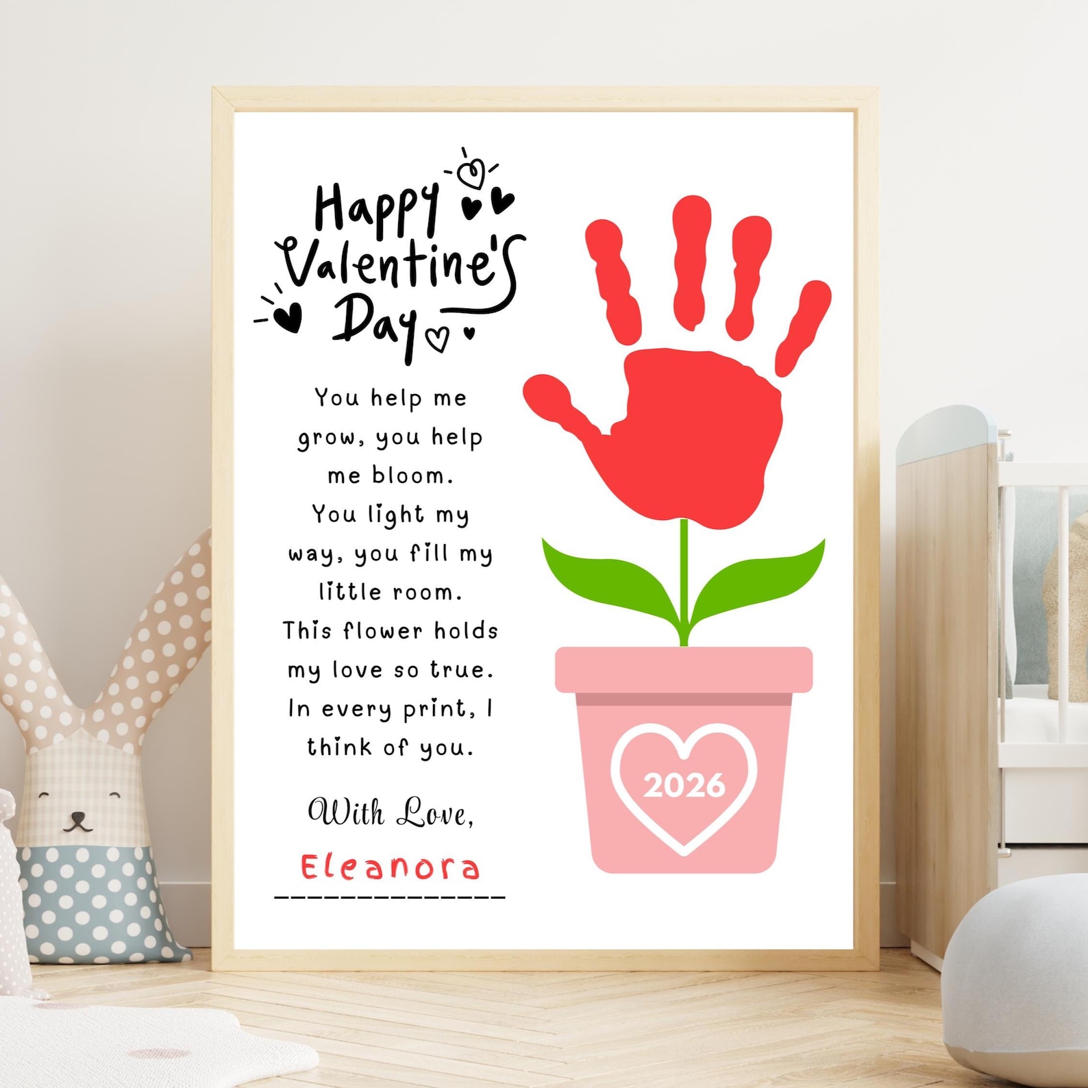 Valentines Day Handprint Craft, 2026 Valentines Handprint Template ...
