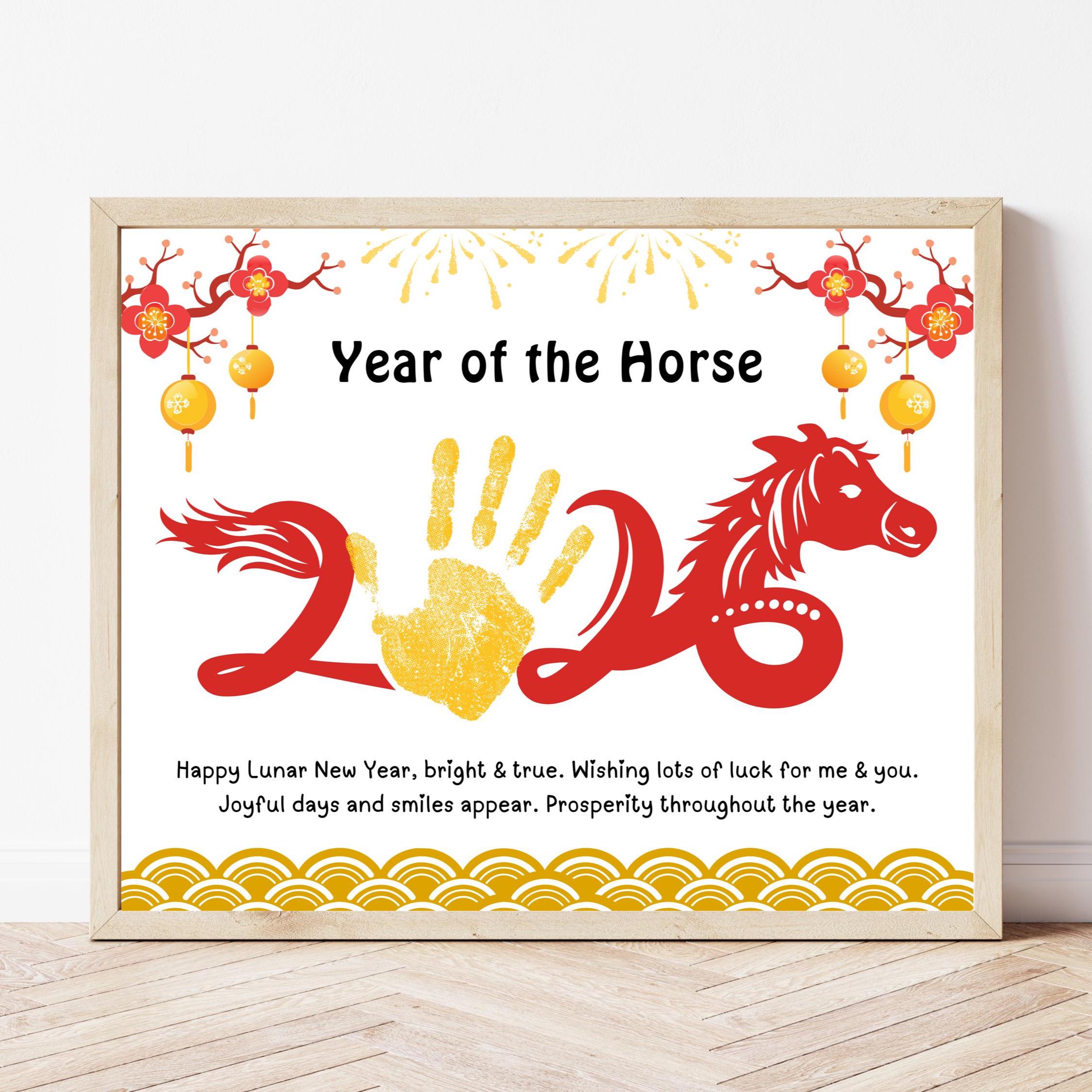 2026 Lunar New Year Handprint Craft, Year of the Horse Handprint Art ...