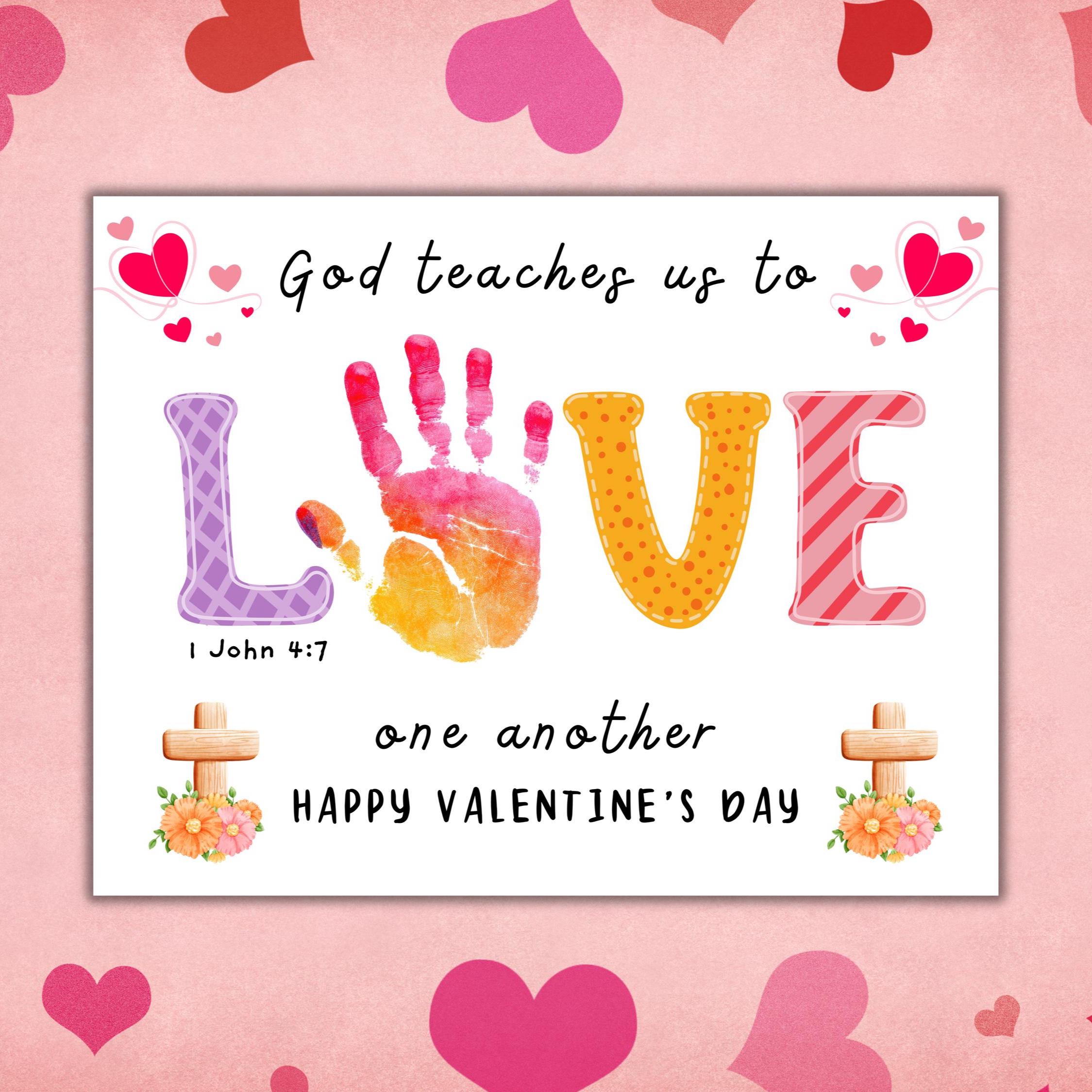 Valentines Handprint Craft, Christian Valentines Kids Activities ...