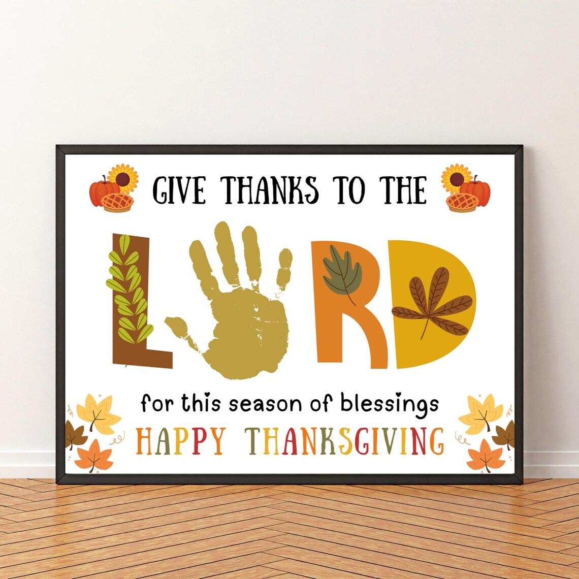 PRINTABLE Christian Thanksgiving Handprint Art Craft, Fall Kids Art ...