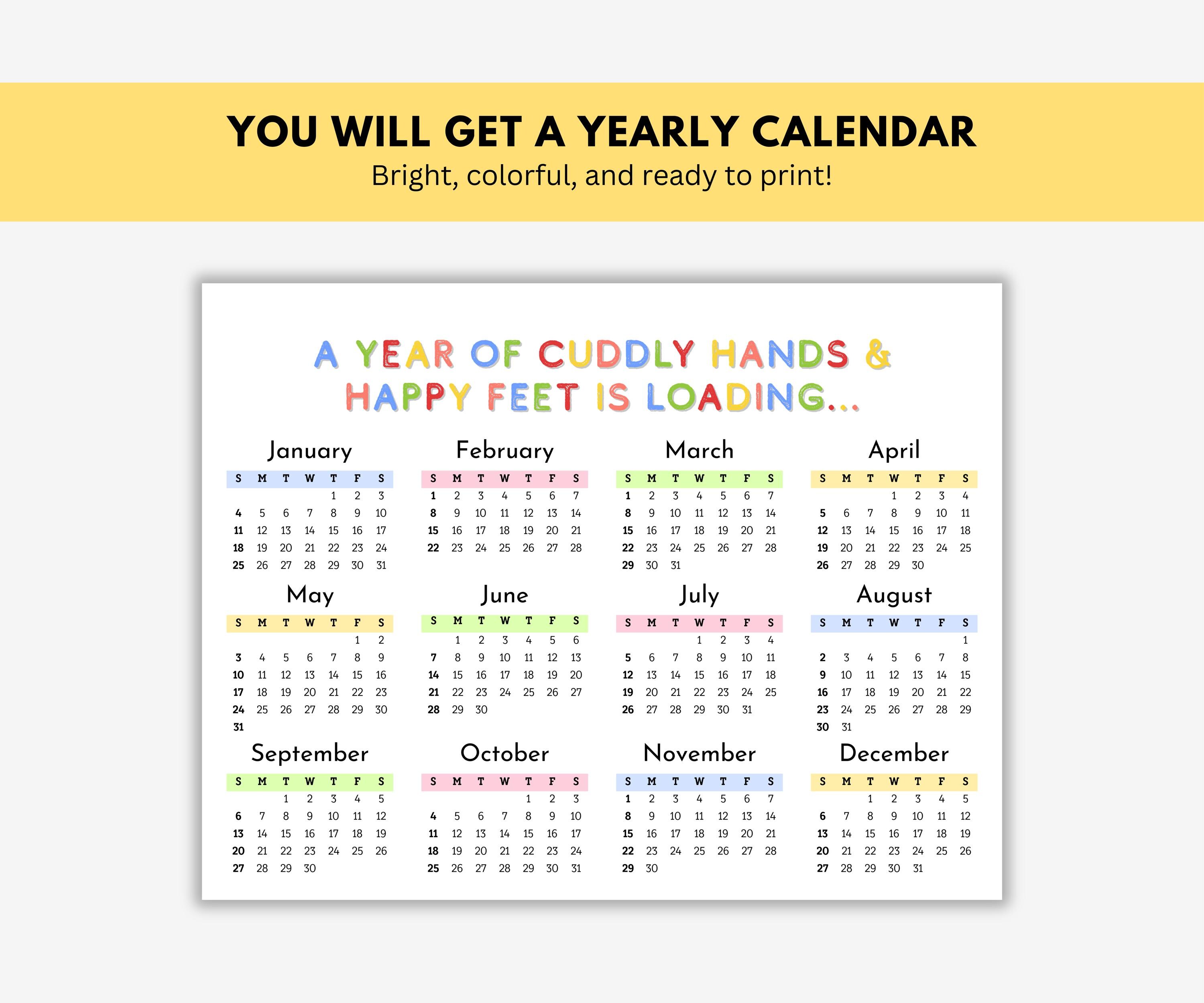 2026 Handprint Calendar Craft, Calendar Keepsake Gift From Kids ...