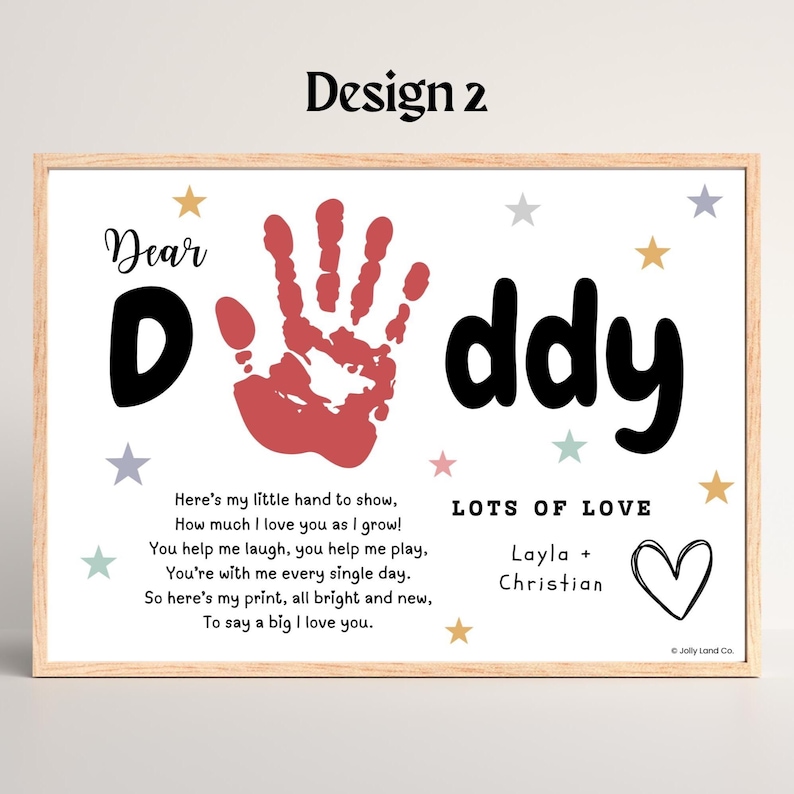 Father's Day Handprint Printable, DIY Craft Gift for Dad, Gift for Dad ...