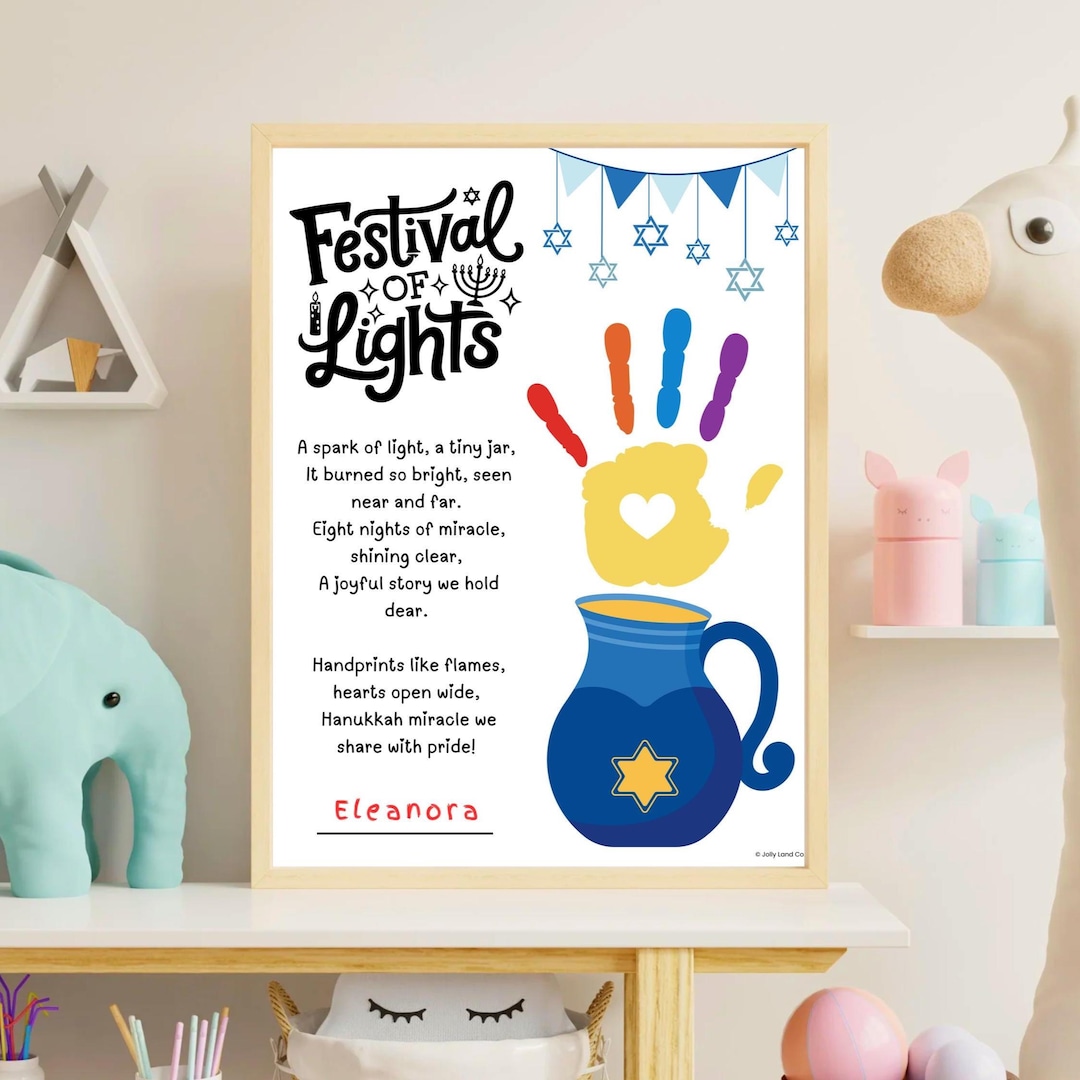 Hanukkah Handprint Craft, Handprint Art, Hanukkah Menorah, Preschool ...