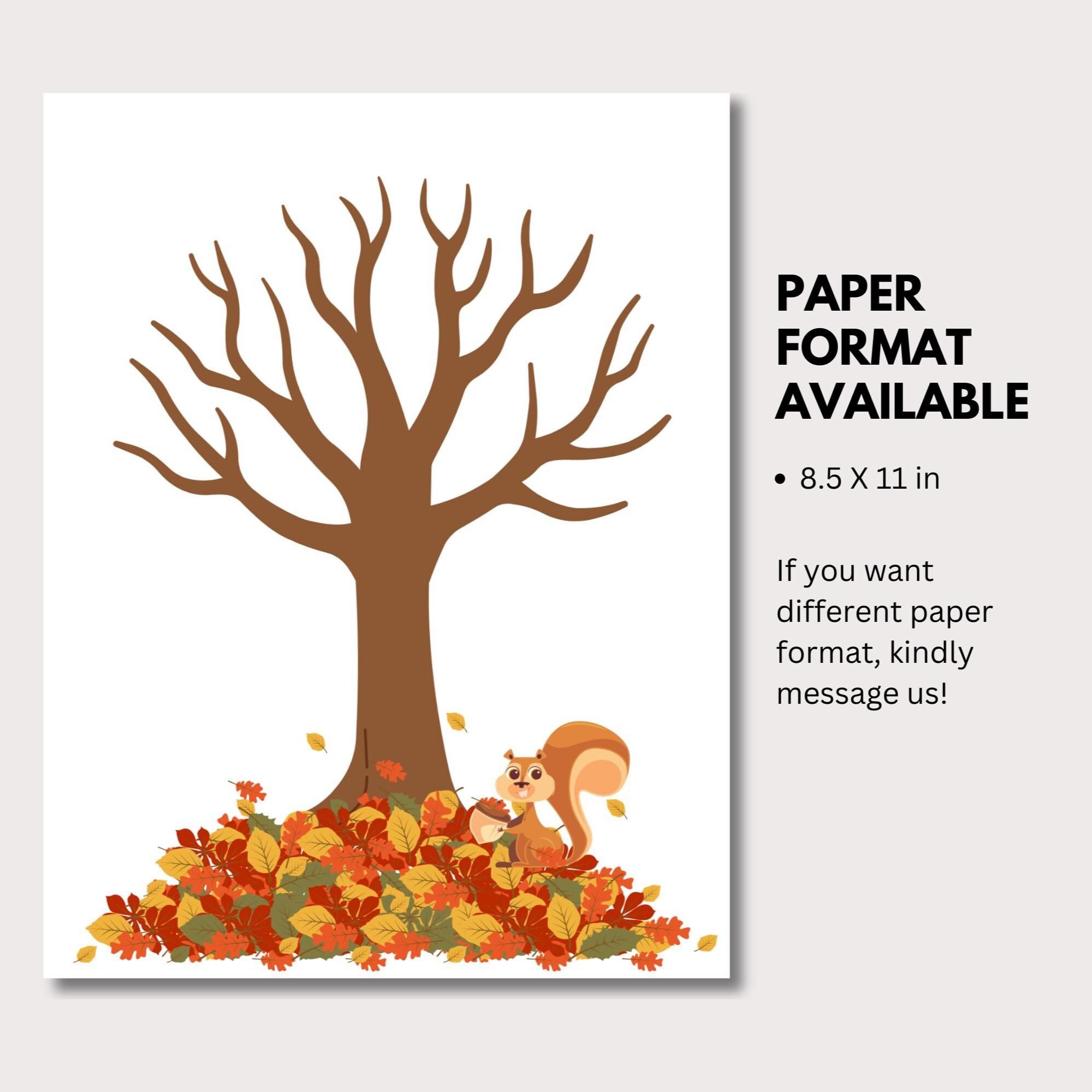Fall Fingerprint Art for Kids, Autumn Tree Baby Toddler Thumbprint ...