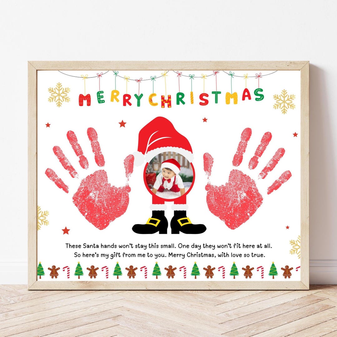 Christmas Handprint Art With Poem, Kids Handprint Craft for Toddler ...