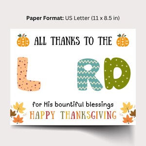 Christian Thanksgiving Craft for Kids, Give Thanks to the Lord ...
