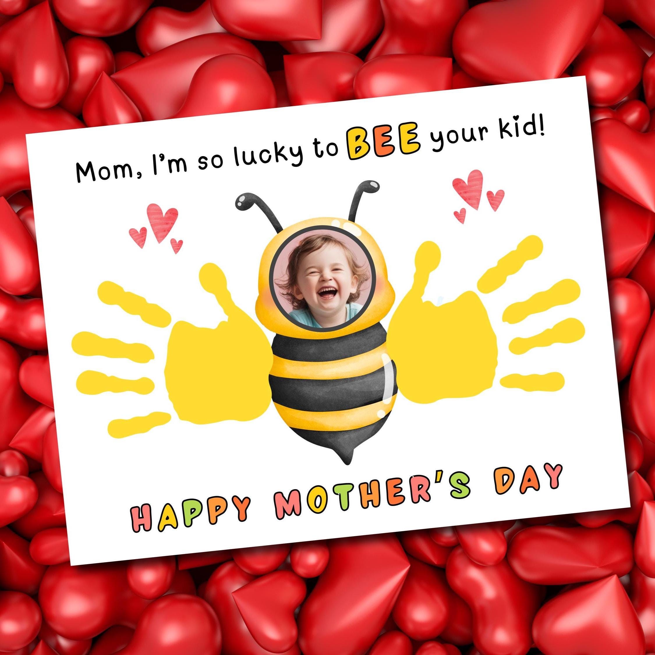 Bee Mother's Day Handprint Craft, Kids Handprint Art Printable ...