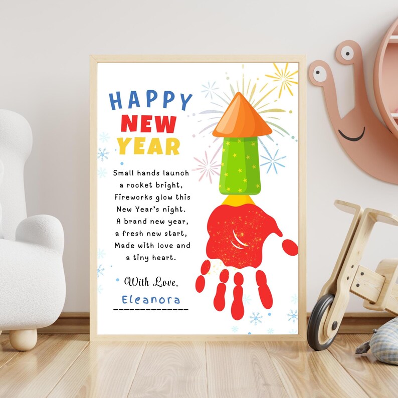 2026 New Year's Handprint Craft for Kids, Printable Keepsake Poem ...