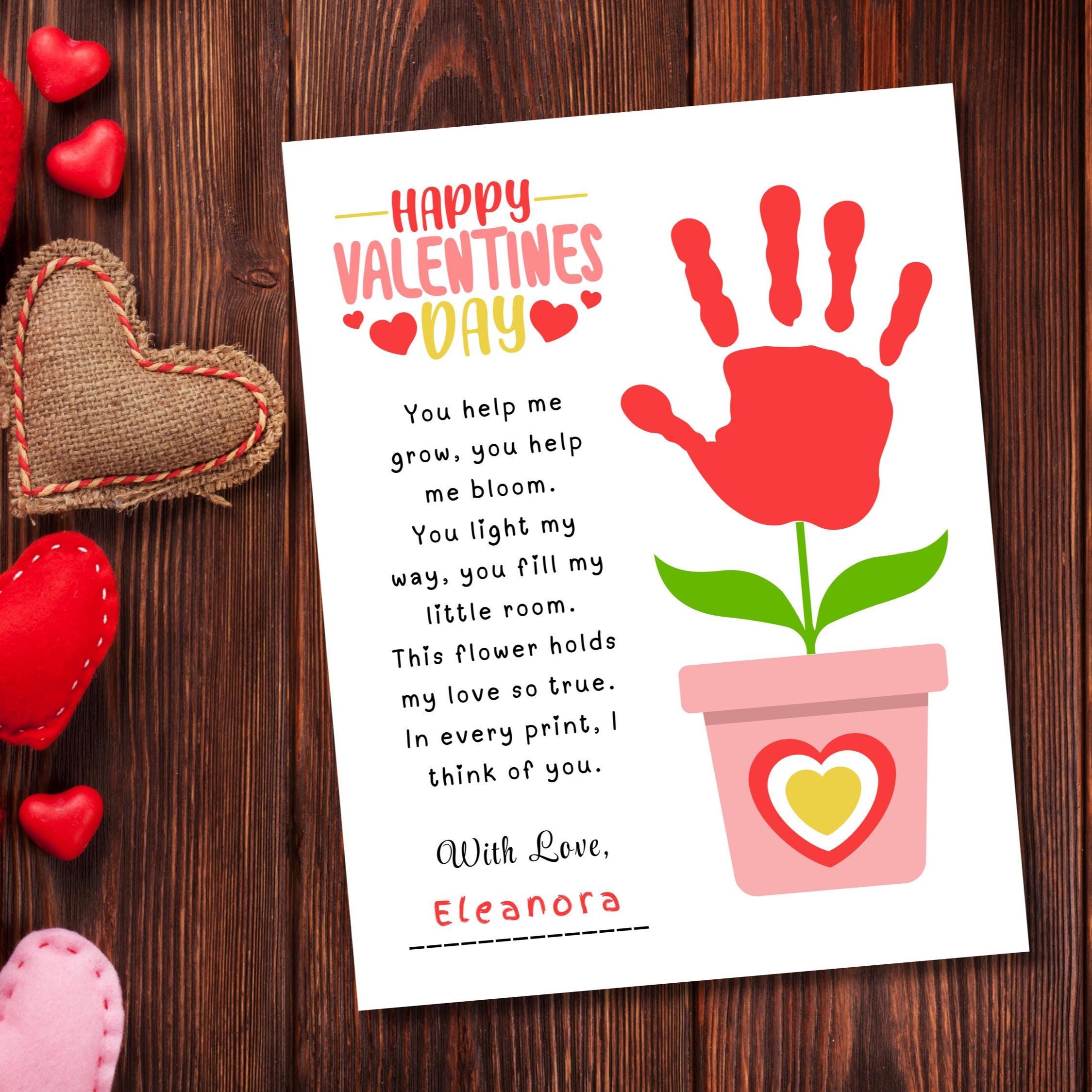 Valentines Handprint Craft, Handprint Poem Craft, Toddler Handprint ...