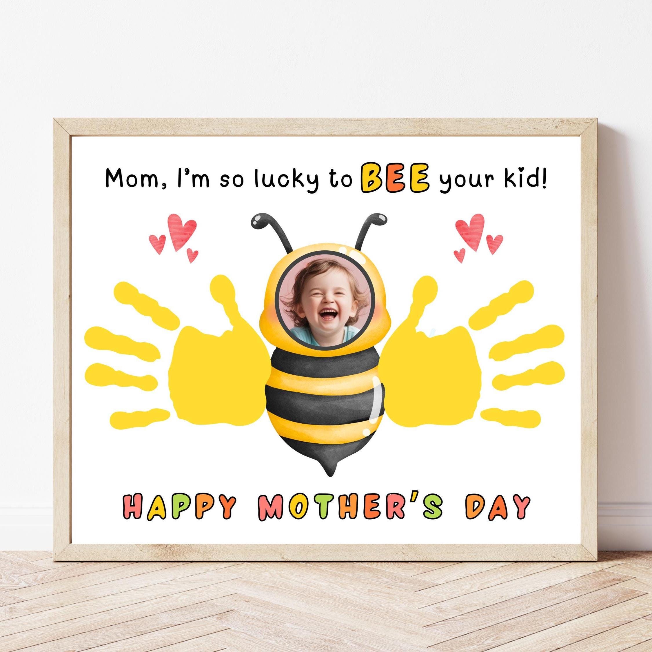 Bee Mother's Day Handprint Craft, Kids Handprint Art Printable ...