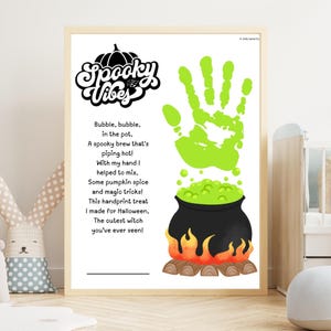 Cauldron Handprint Halloween Craft: Keepsake Poem Art (digital Download ...