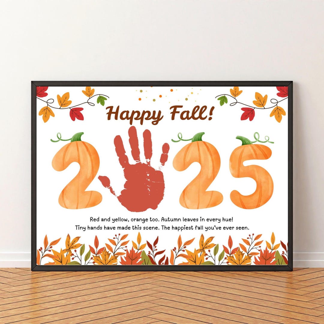 Happy Fall Handprint Craft, 2025, Happy Fall Handprint Art, Autumn ...