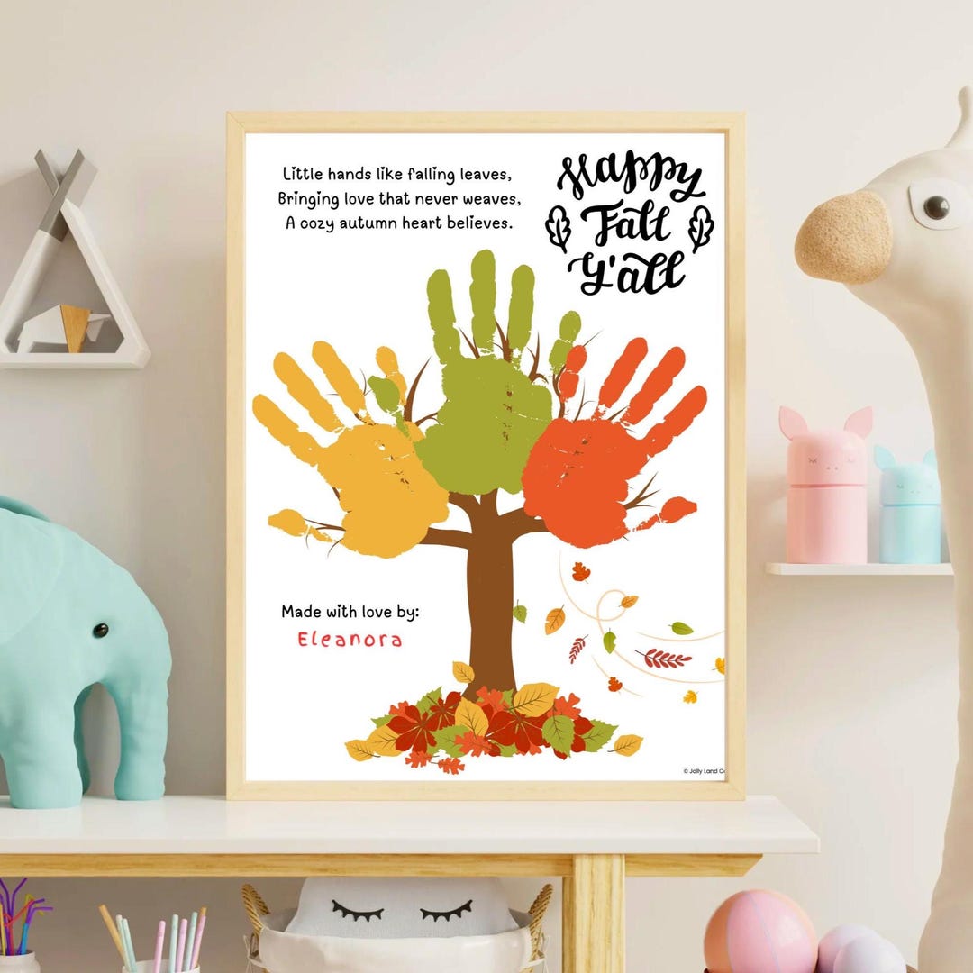 Fall Handprint Art: Autumn Keepsake Craft for Kids (PDF Download) - Etsy UK