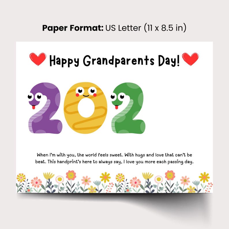Grandparents Day Handprint Craft, 2025, Happy Grandparents Day ...