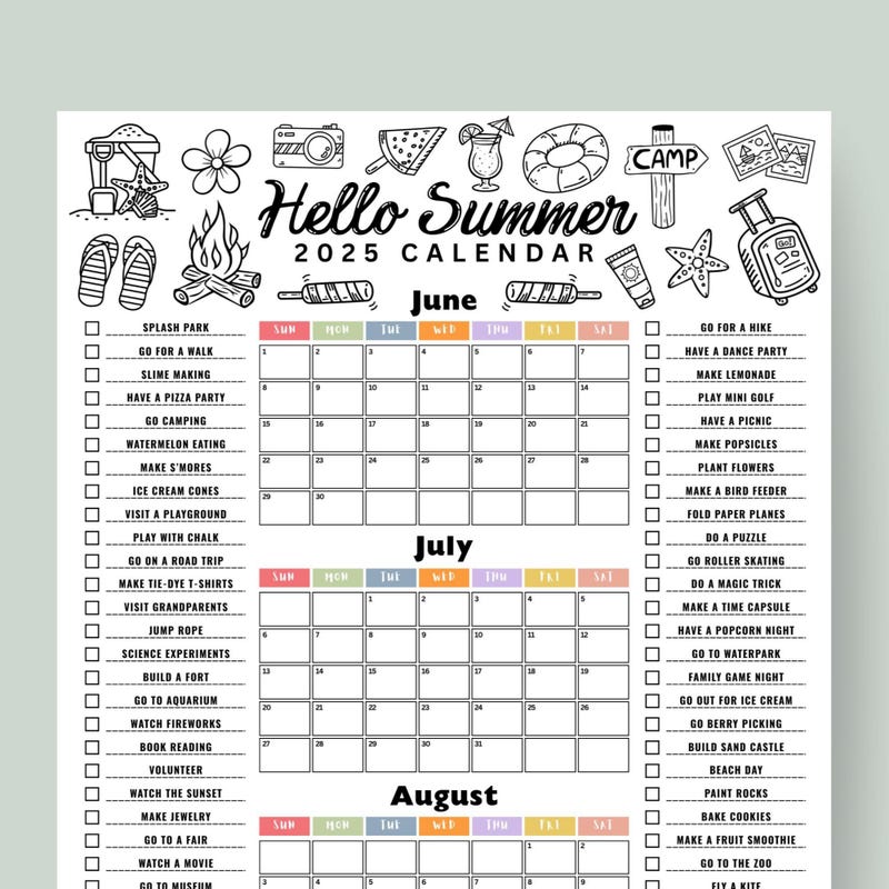 Summer Bucket List - Etsy