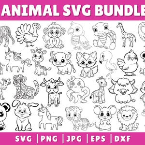 Animals Outline Svg,safari Animals Png,cute African Jungle Animal ...