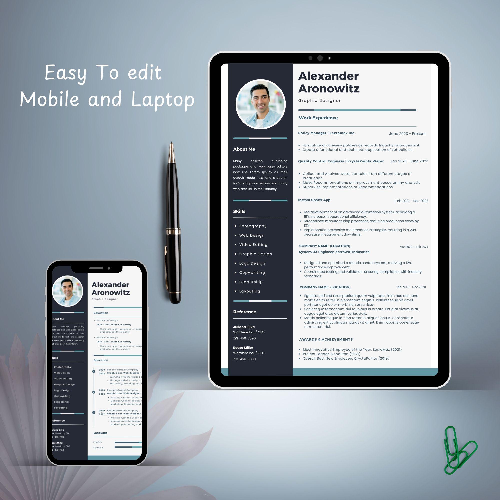 Canva Cv Design, ATS Resume Template,resume Templates Canva,resume ...