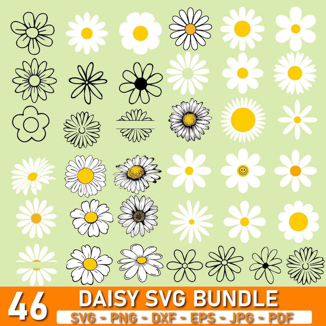 Daisy Svg Bundle, Daisy Flowers SVG, Daisy Flower Clipart, Flower Svg ...