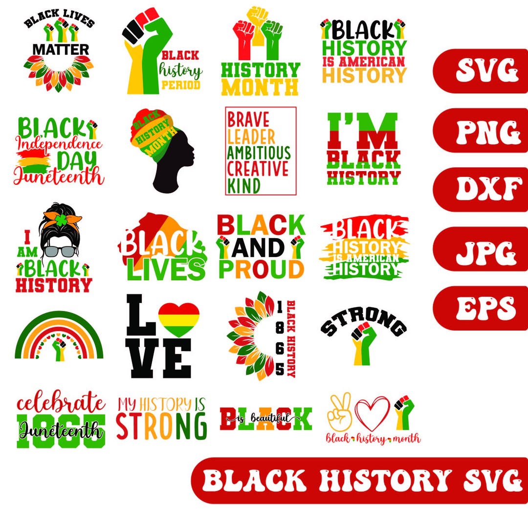 Black History Bundle Png,black History Png,i Am Black History Png,black ...