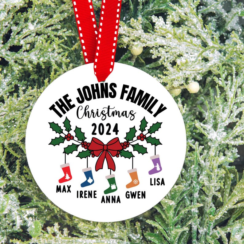 2024 Family Ornament,personalized Ornament Name,christmas Balls Svg ...