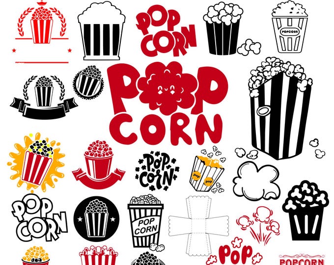 Fresh Popcorn Svg, Popcorn Svg, Popcorn Box Svg, Snack Box Svg, Pop ...