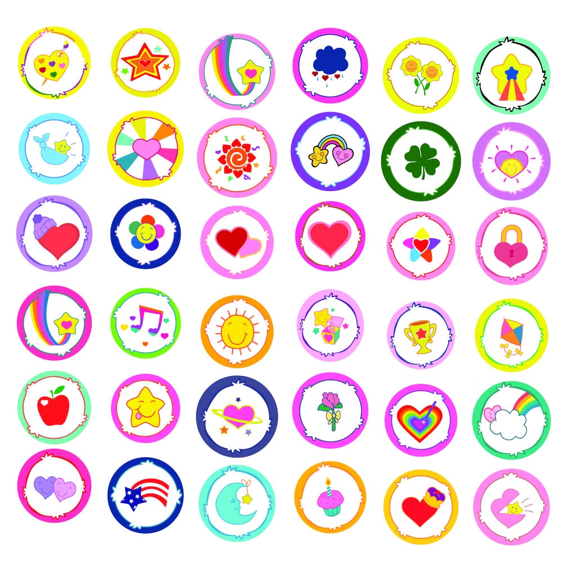 Bears Belly Badges Bundle Png-svg, Care Silhouette,bears Badges Digital ...