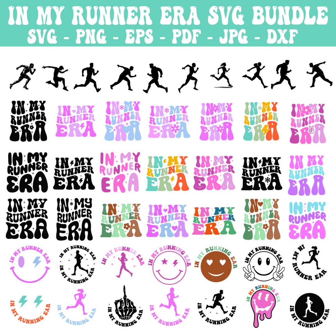 In My Runner Era SVG Bundle, Funny Running Designs (digital Download ...