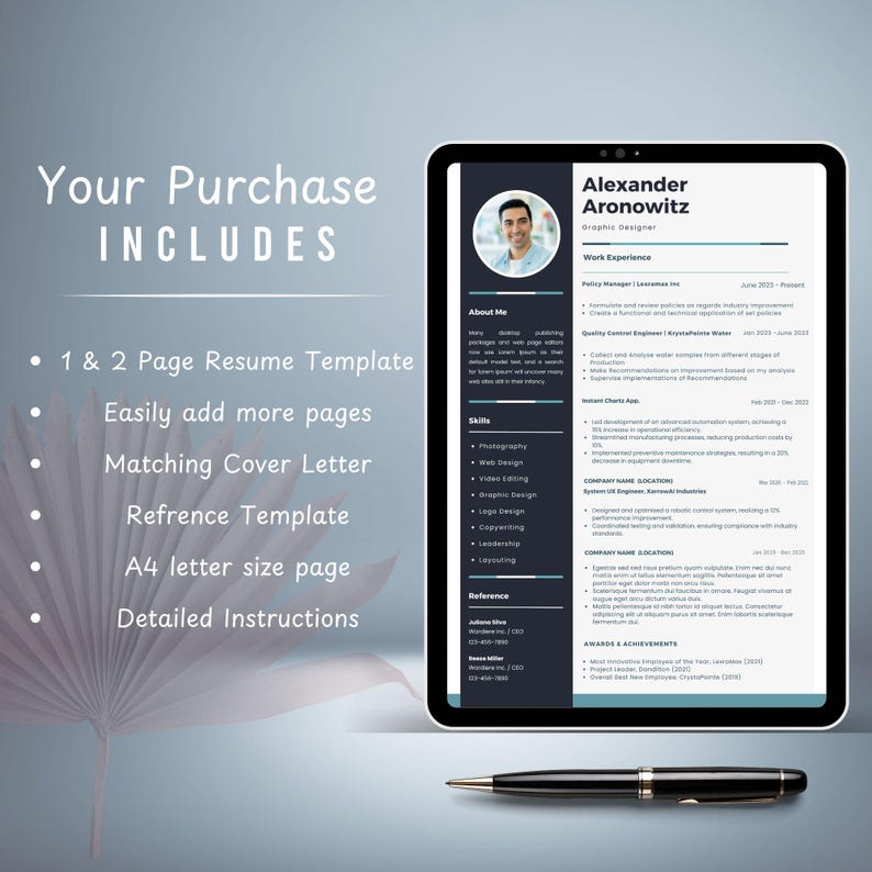 Canva Cv Design, ATS Resume Template,resume Templates Canva,resume ...