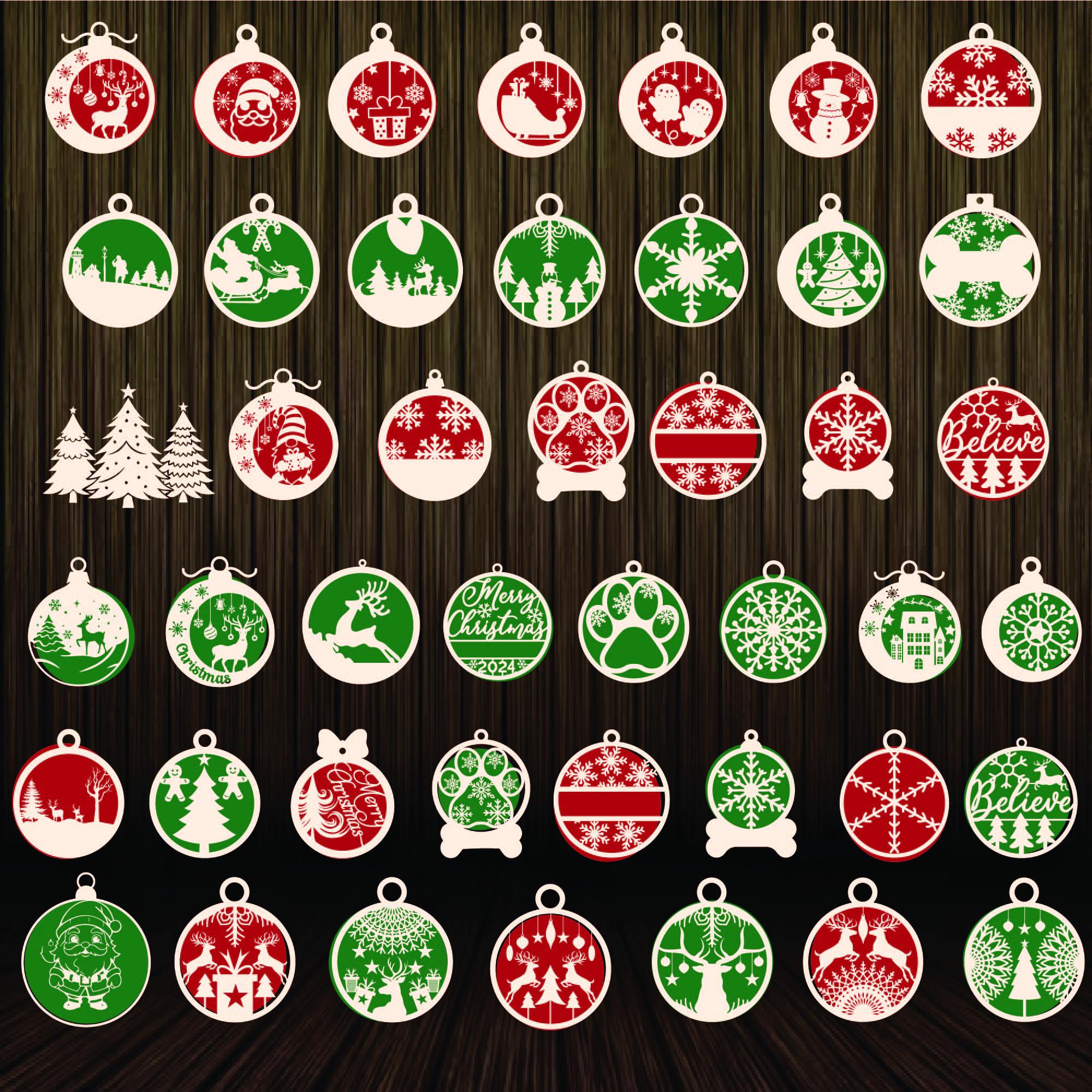 Christmas Balls SVG Bundle, Christmas Ornaments Svg Bundle, Laser Cut ...
