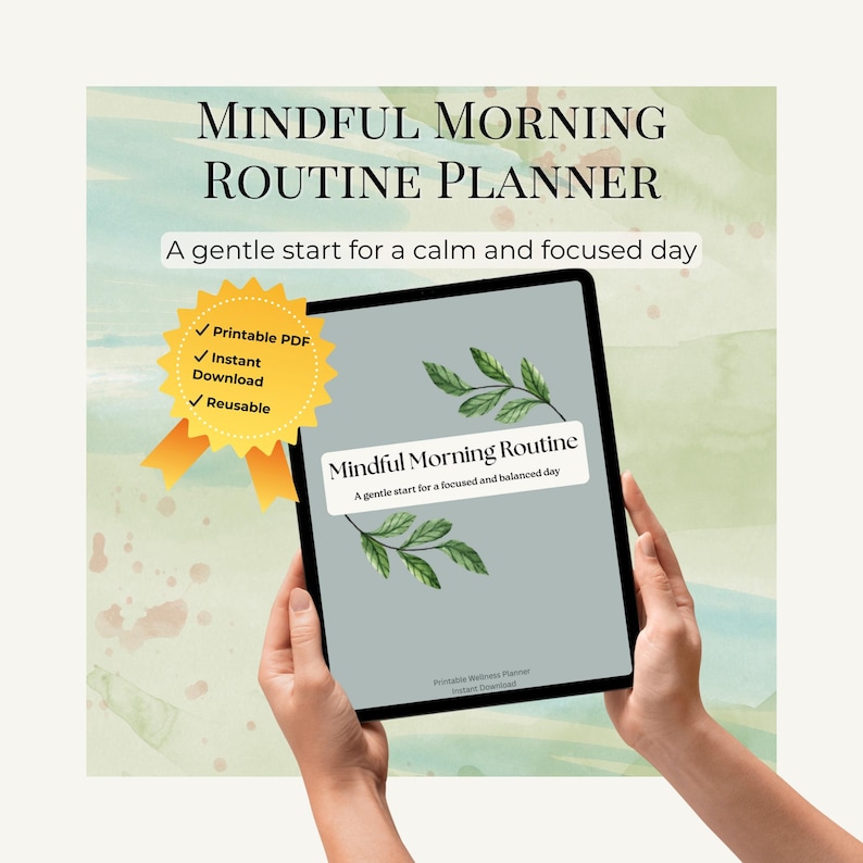 Mindful Morning Routine Printable | Wellness Reflection Planner ...