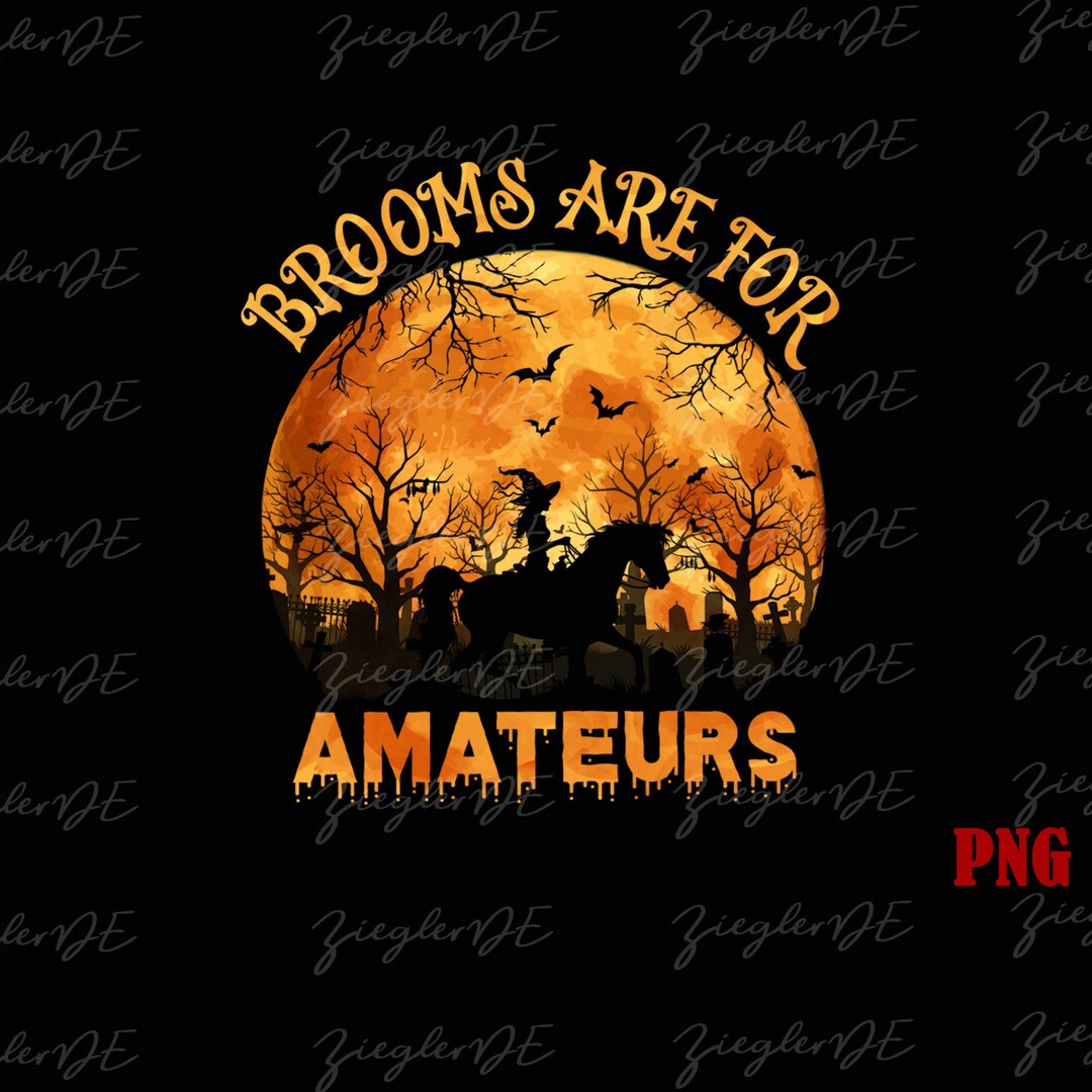 Vintage Brooms Are for Amateurs Png, Halloween Horse Riding PNG, Witch ...