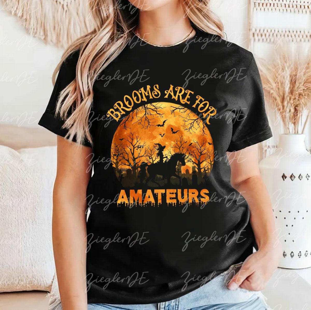 Vintage Brooms Are for Amateurs Png, Halloween Horse Riding PNG, Witch ...