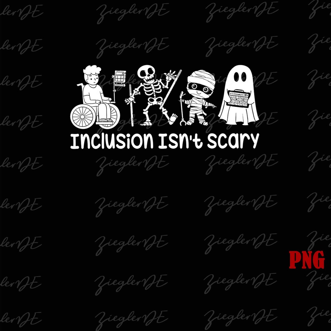 Inclusion Isn't Scary Png, Teacher Skeleton Ghost Cute PNG File, Ghost ...