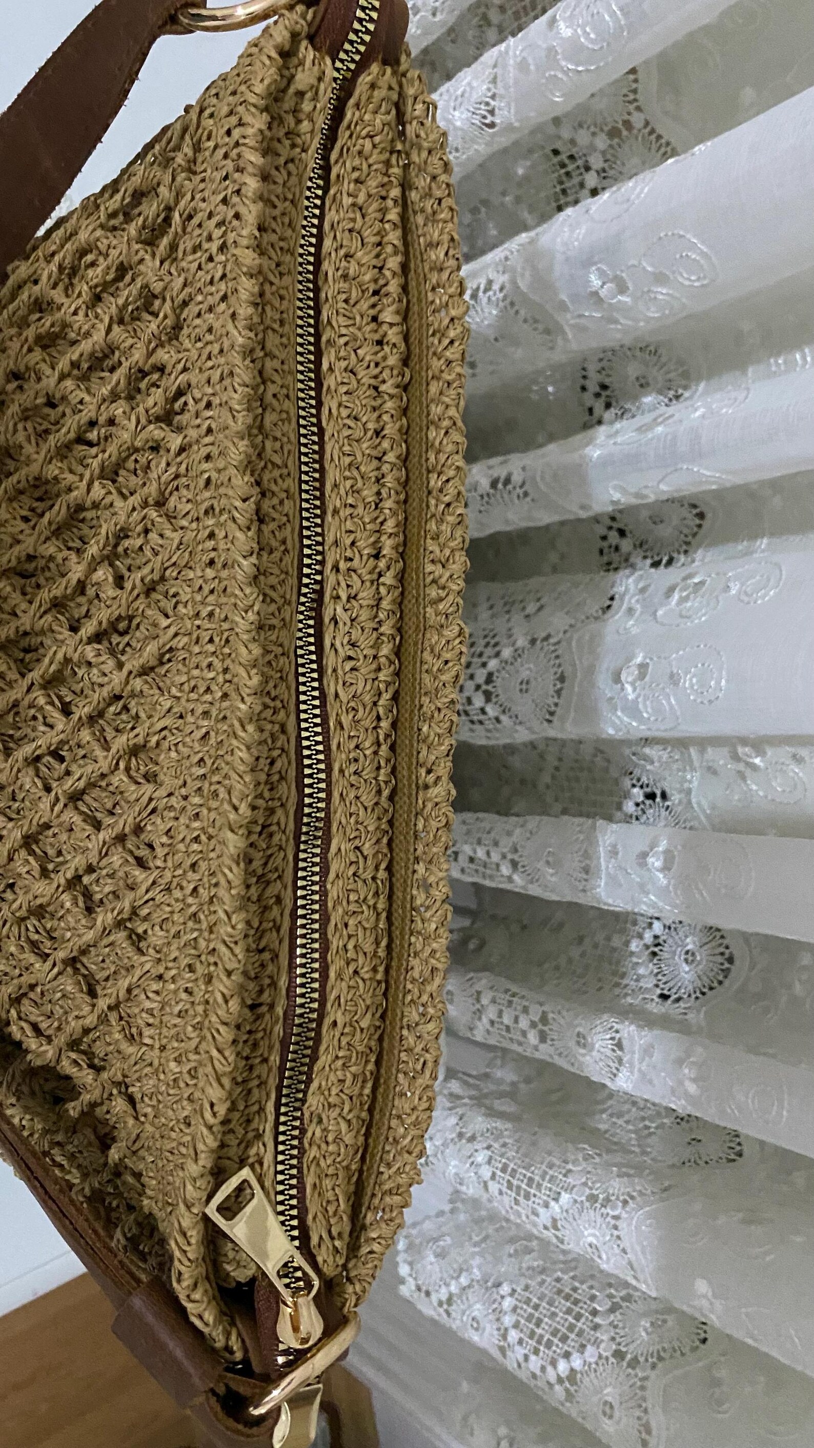 100% Handmade Shimmering Raffia Knit Bag - Sustainable Design With ...