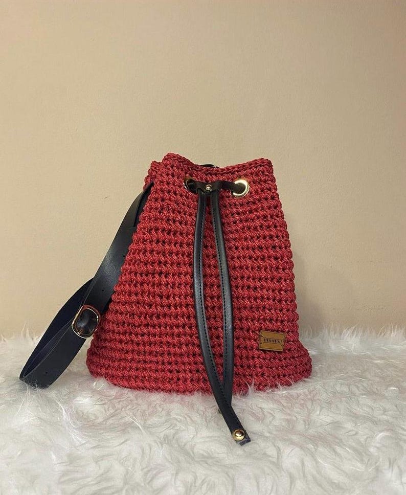 100% Handmade Red Bag - Woven With Paper Cord - Etsy