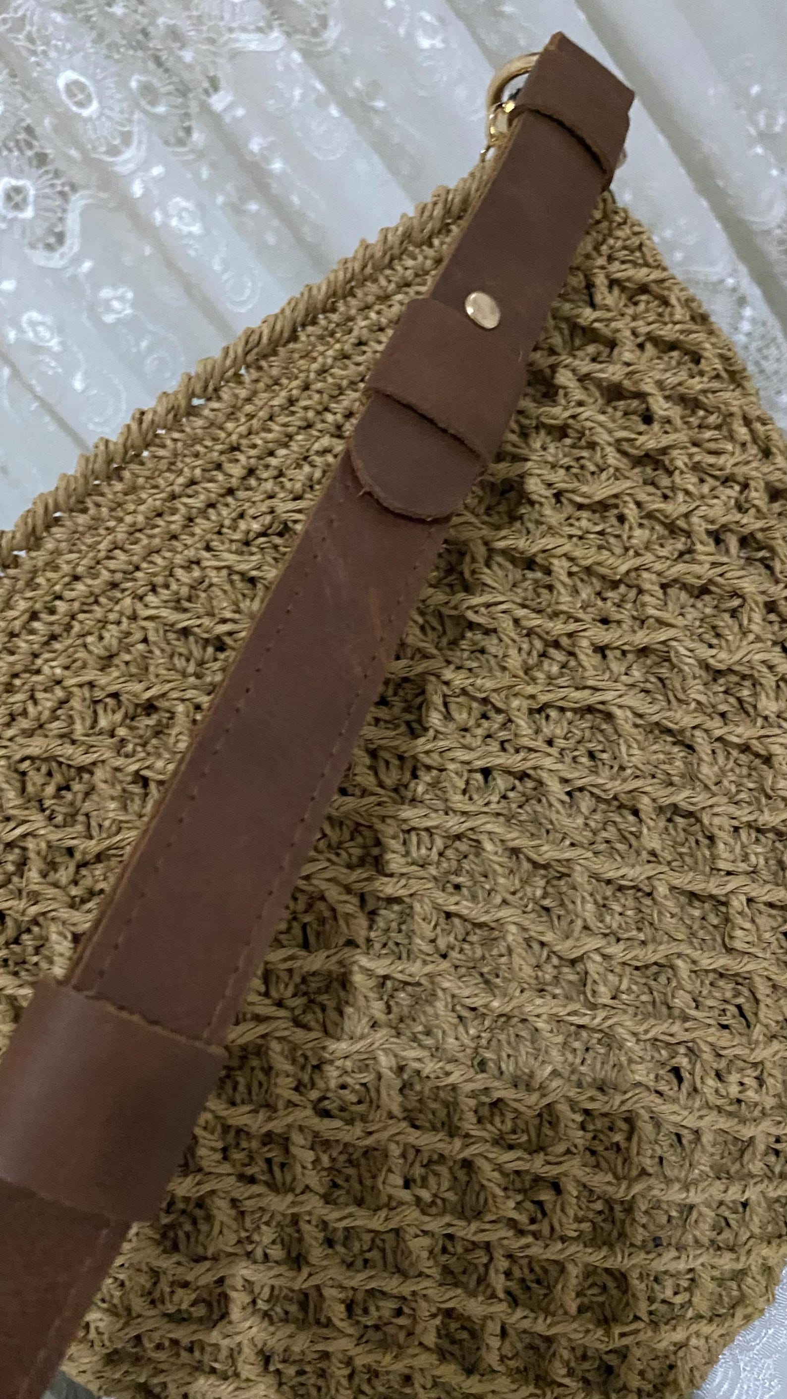 100% Handmade Shimmering Raffia Knit Bag - Sustainable Design With ...