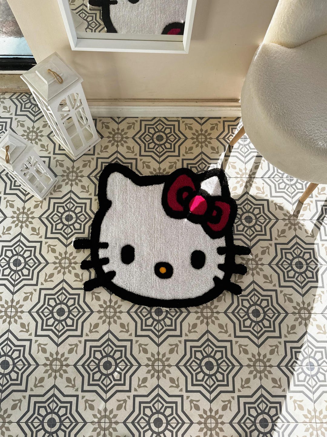 Hello Kitty Tufted Rug Handmade Cute & Cozy Carpet for Kawaii Lovers ...