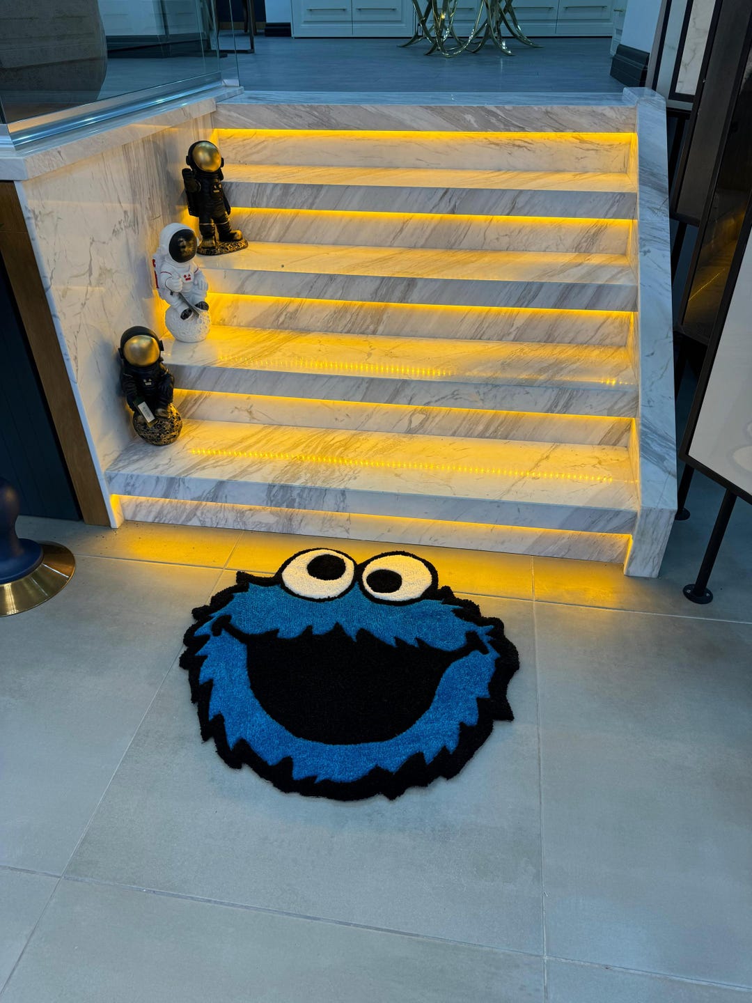 Cookie Monster Tufting Rug, Sesame Street Rug, Handmade Tufted Rug ...
