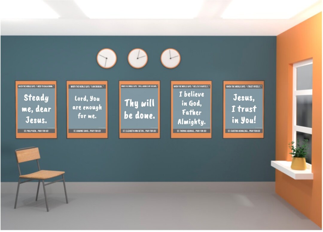 Stone Blue Catholic School Classroom Posters - Mantra Vs. Prayer ...