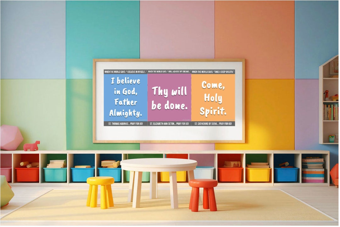 Colorful Catholic School Classroom Posters - Mantra Vs. Prayer (digital ...