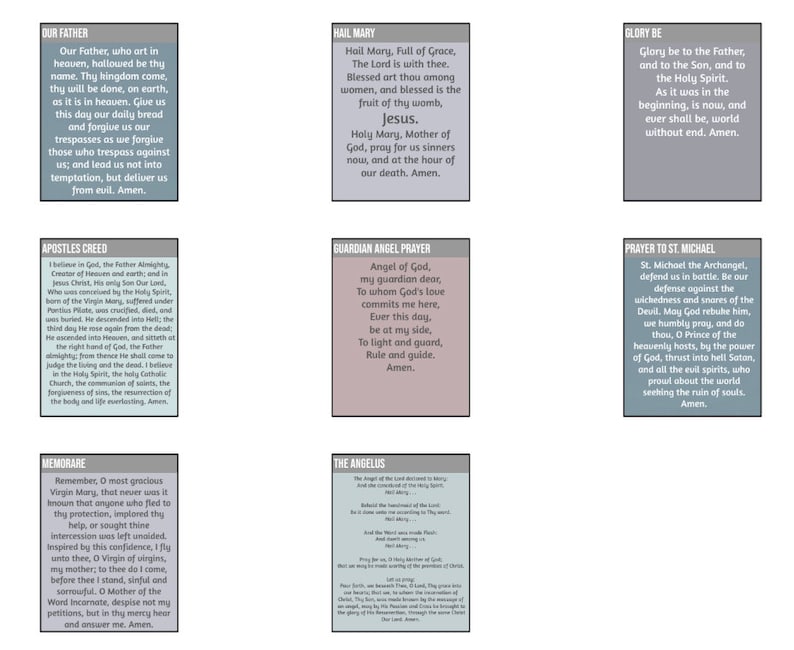Catholic Prayers for the Classroom in Neutral Colors - Set of 8 Prayers ...