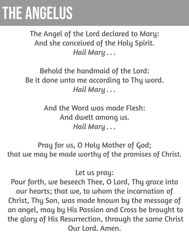 Catholic Prayers for the Classroom in Gray & White - Set of 8 Prayers ...