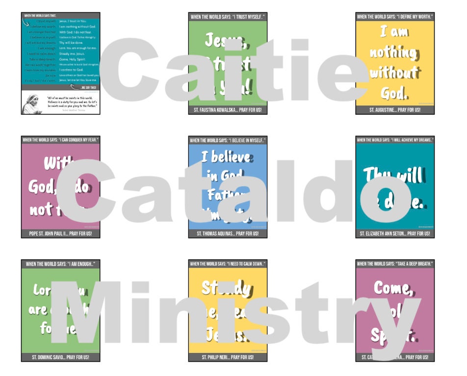 Colorful Catholic School Classroom Posters - Mantra Vs. Prayer (digital ...